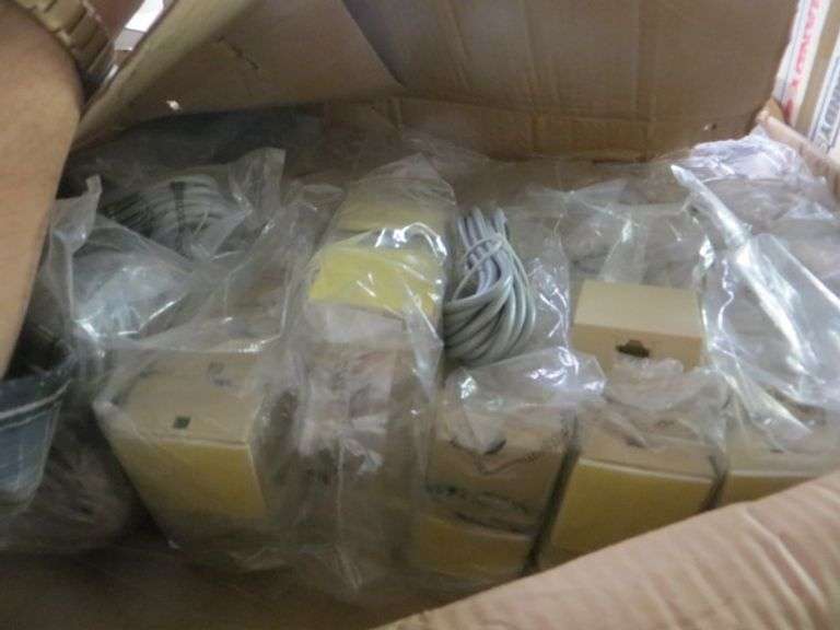 Large Box of Ethernet Cables & Connection Boxes - Lambrecht Auction, Inc.