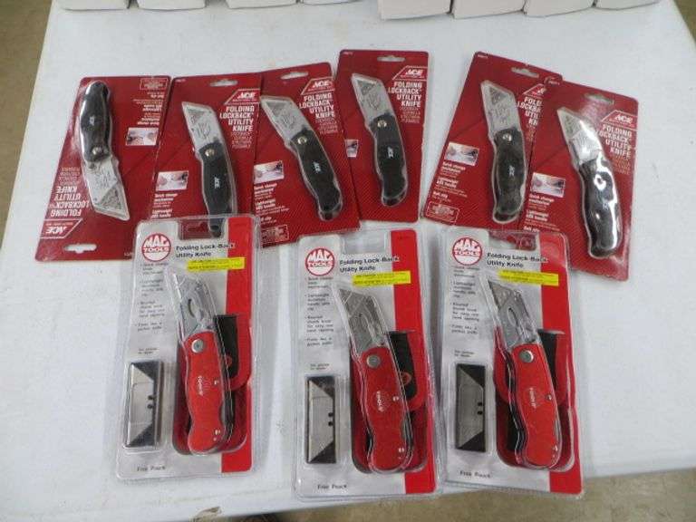 3-Mac Tools Folding Lock-Back Knives & 6 Ace Folding Lock-Back Knives ...