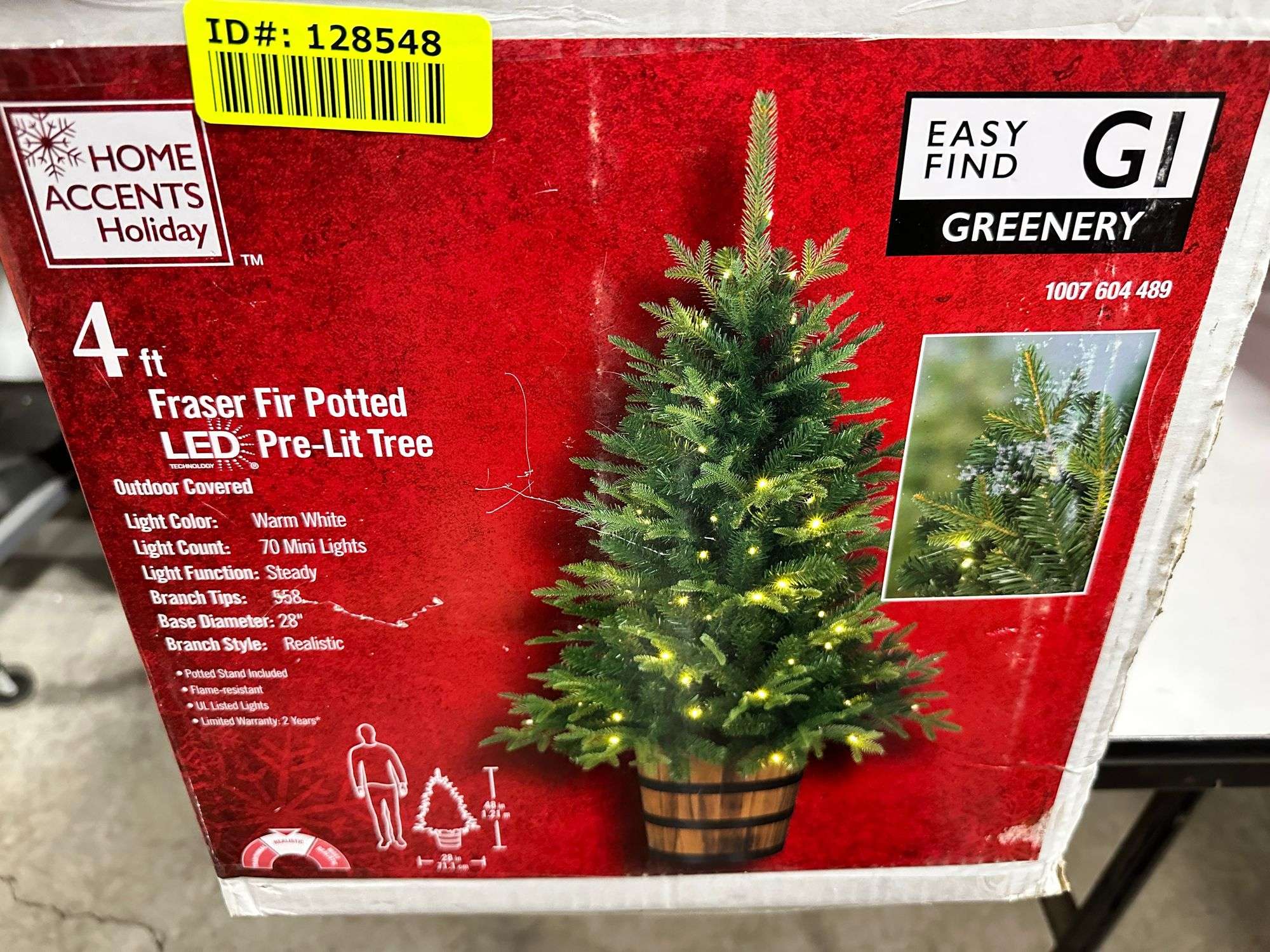 Home Accents Holiday 4 ft. Pre Lit LED Fraser Fir Artificial Christmas Tree Lambrecht Auction Inc