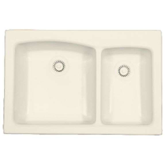 Bisque Laguna Double Bowl Sink 29"x1 1/2"x8 1/2" - Lambrecht Auction, Inc.