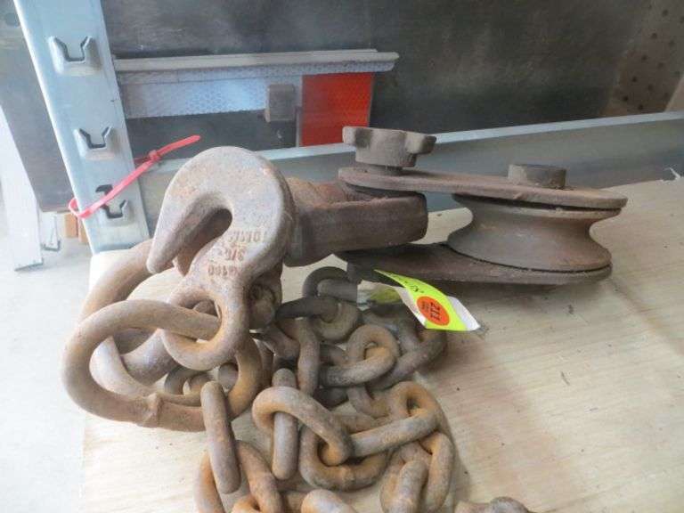Snatch Block, Chain w/ J-Hook, Log Grabs - Lambrecht Auction, Inc.