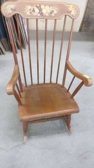 Maple Spindle Back Rocker - Lambrecht Auction, Inc.