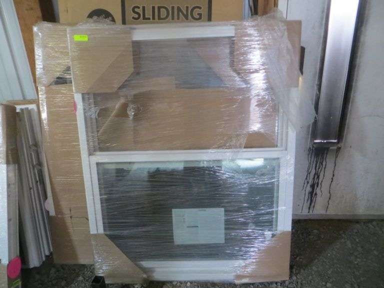 New Vinyl Sliding Windows 53.5 Wide x43.5 High - Lambrecht Auction, Inc.
