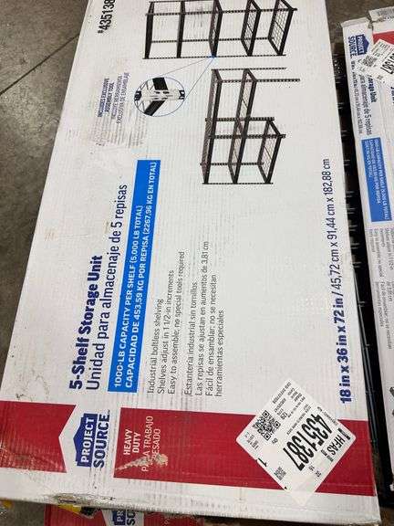 Project Source Metal Heavy Duty 5-Tier Utility Shelving Unit (36-in W x ...