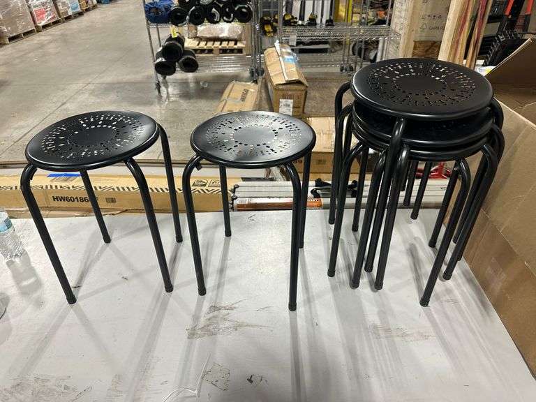 Costway POWERSTONE Stackable Stools 6 Pack - Lambrecht Auction, Inc.