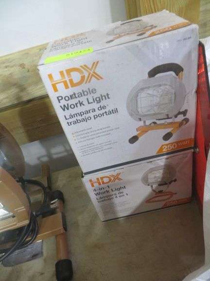 Two New Halogen Work Lights - Lambrecht Auction, Inc.