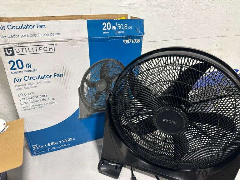 Utilitech 20-in 120-Volt 3-Speed High Velocity Indoor Black Box Fan ...