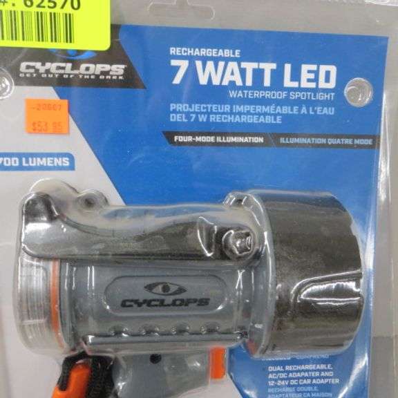 Cyclops 7 Watt Rechargeable LED Spotlight - Lambrecht Auction, Inc.