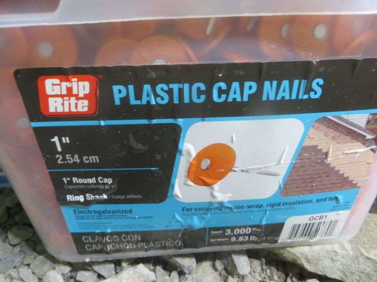 1" Plastic Cap Nails - Lambrecht Auction, Inc.