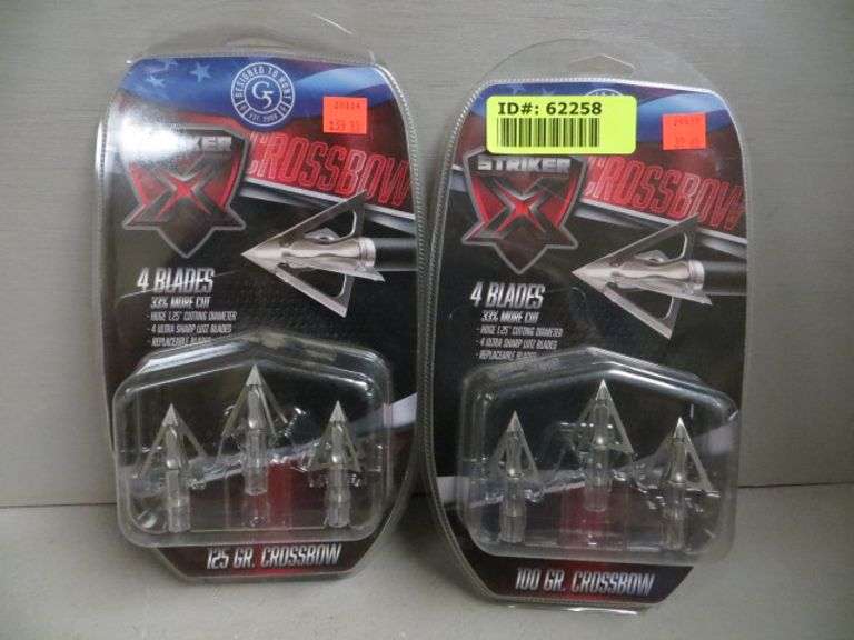 Striker 4-Blade Crossbow Hunting Tips - Lambrecht Auction, Inc.