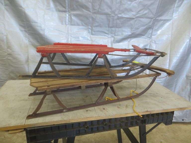 Two Small Hand Sleds - Lambrecht Auction, Inc.