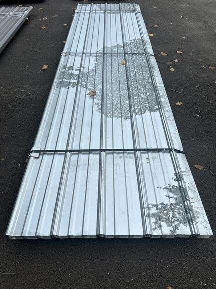 Stained Galvalume Metal Panel 3'x12' - Lambrecht Auction, Inc.