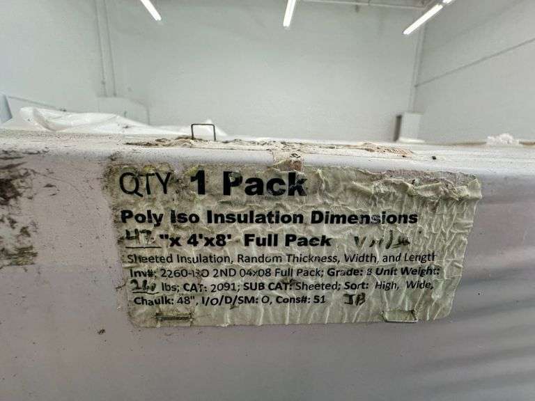 Poly Iso Insulation Dimensions 47"x4'x8' Full Pack - Lambrecht Auction ...