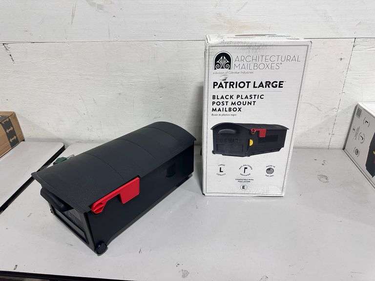 Architectural Mailboxes Patriot Black Large Plastic Post Mount Mailbox ...