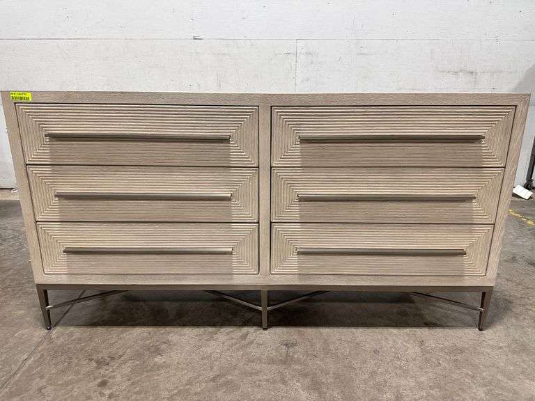 Hooker Furniture Cascade 67" Wide 6 Drawer Chest Dresser with Reeded ...
