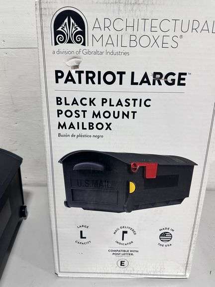 Architectural Mailboxes Patriot Black Large Plastic Post Mount Mailbox ...