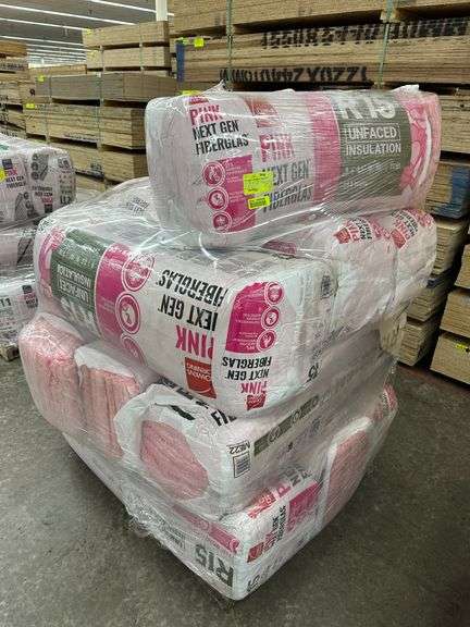 R-15 Unfaced Fiberglass Bagged Insulation - Lambrecht Auction, Inc.