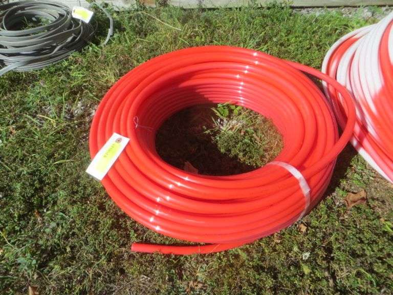 1/2" Red Pex Tubing - Nearly A Full Roll - Lambrecht Auction, Inc.
