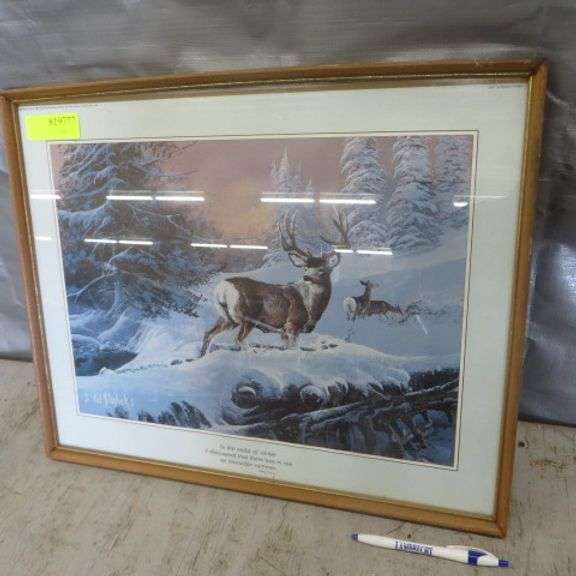 Mule Buck and Doe Print - Lambrecht Auction, Inc.