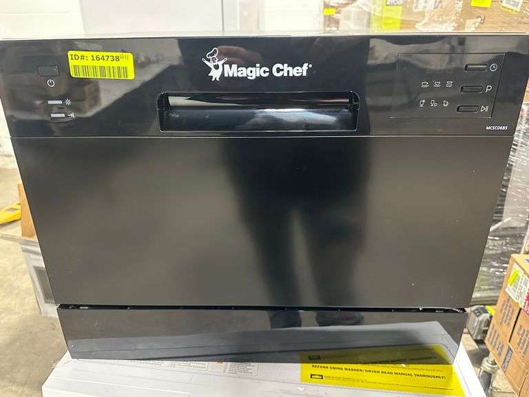 Magic Chef 21 in. Black Electronic Countertop 120-volt Dishwasher ...