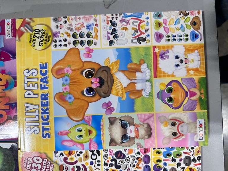 Bendon Sticker Face Books (8), My Little Pony, Marvel Spidey And Bluey ...