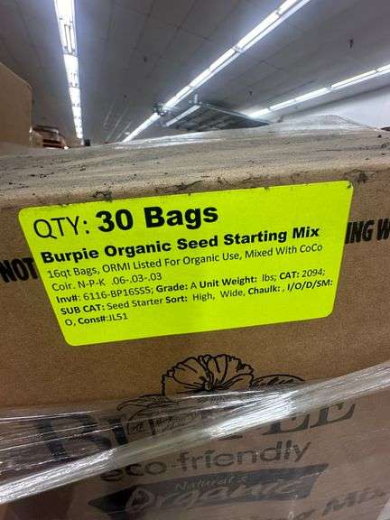 Burpee Organic Seed Starting Mix (30 Bags) - Lambrecht Auction, Inc.