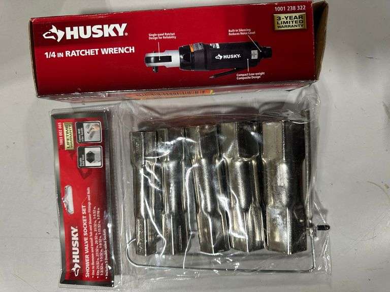 Husky 1/4 in. Ratchet Wrench + Husky Shower Valve Socket Set ...