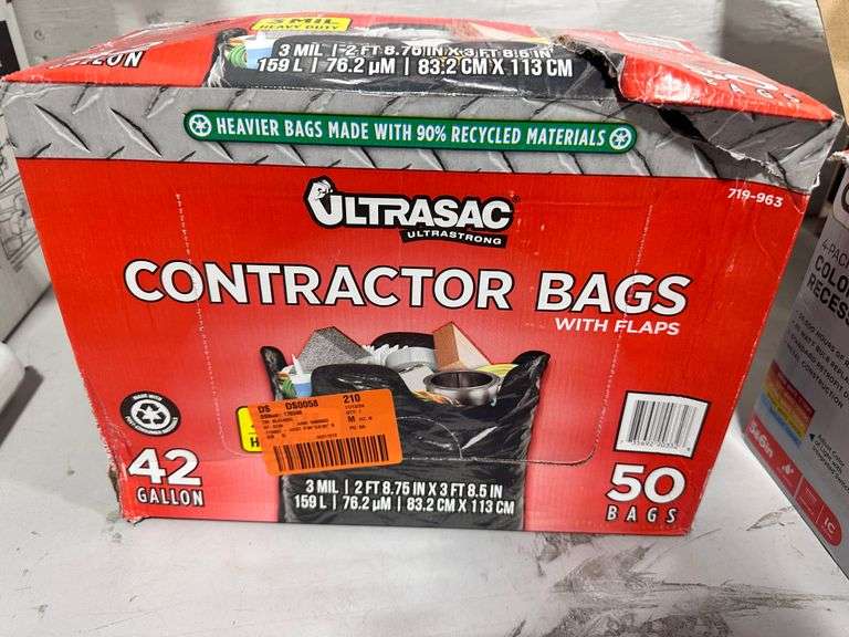 Ultrasac 42-Gallon Heavy Duty Contractor Bag with Flaps - Lambrecht ...