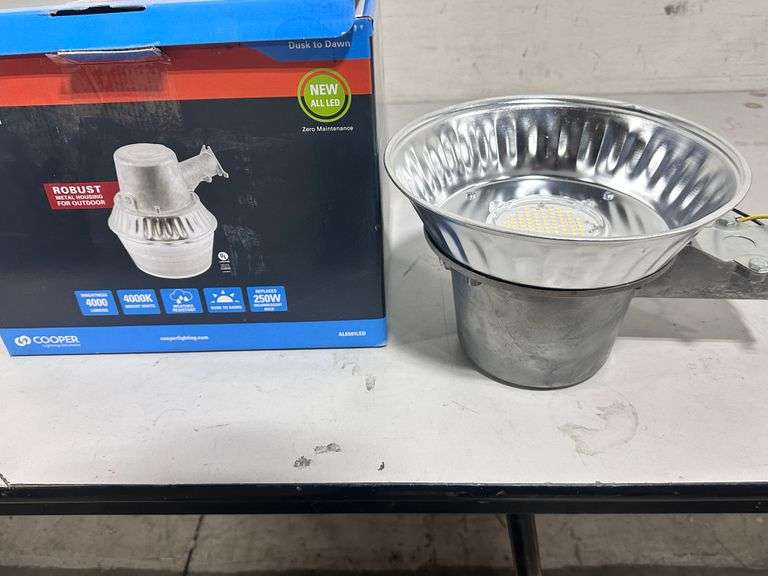 HALO AL 65-Watt Equivalent Integrated LED Metallic Dusk to Dawn Area ...