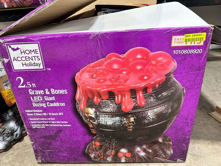Home Accents Holiday 2.5FT Grave And Bones LED Giant Oozing Cauldron ...