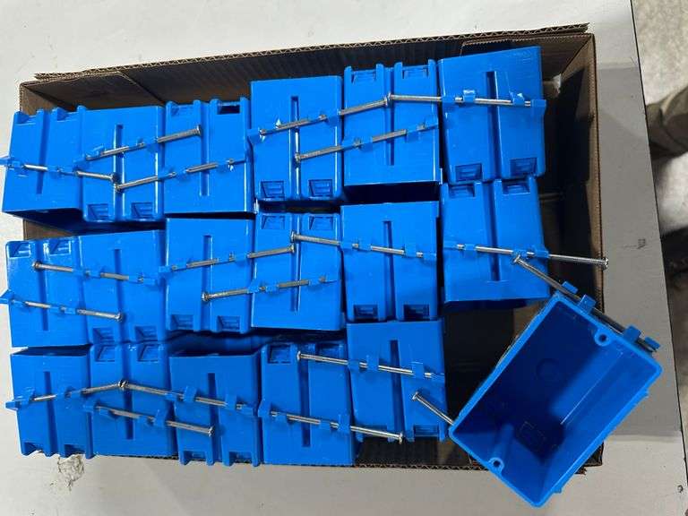 Carlon 1-Gang 18 cu. in. Blue PVC New Work Electrical Switch And Outlet ...