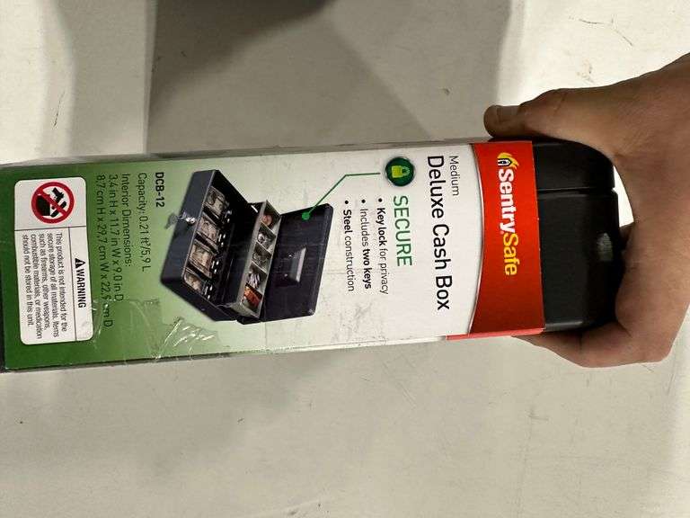 SentrySafe Deluxe Cash Box, DCB-12, Cash Safe - Lambrecht Auction, Inc.