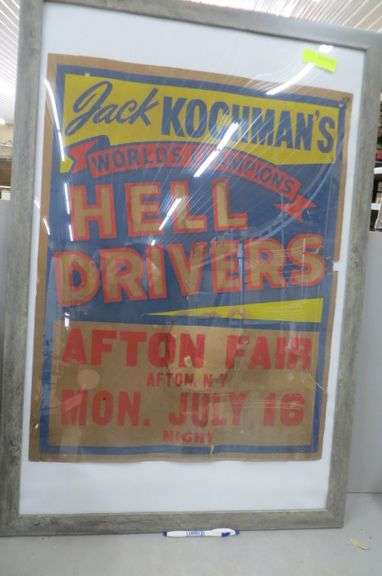 Afton Fair Hell Drivers Poster - Lambrecht Auction, Inc.