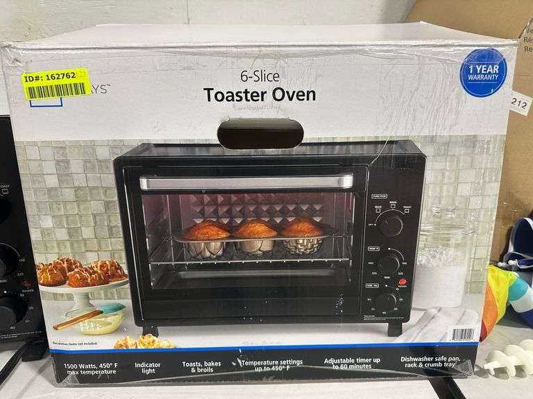 Mainstays XL Toaster Oven, 32L/ 6-Slice Family Size, Black, 1500W ...