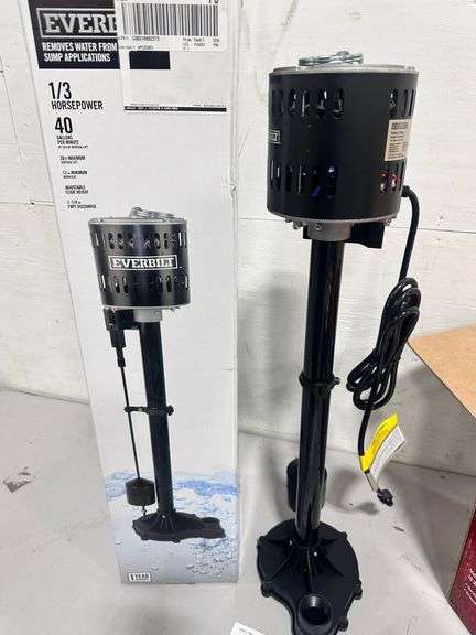 Everbilt 1/3 HP Plastic Pedestal Sump Pump - Lambrecht Auction, Inc.