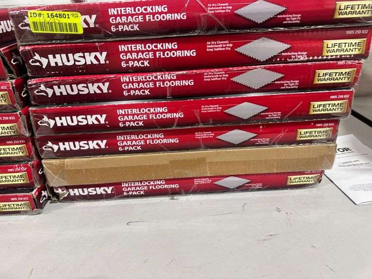 Husky Gray 18 x 18 x 2.1 Thick PVC Exercise/Gym Flooring Tiles (97SqFt ...