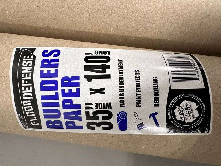 35 in. x 140 ft. Builders Paper - Lambrecht Auction, Inc.