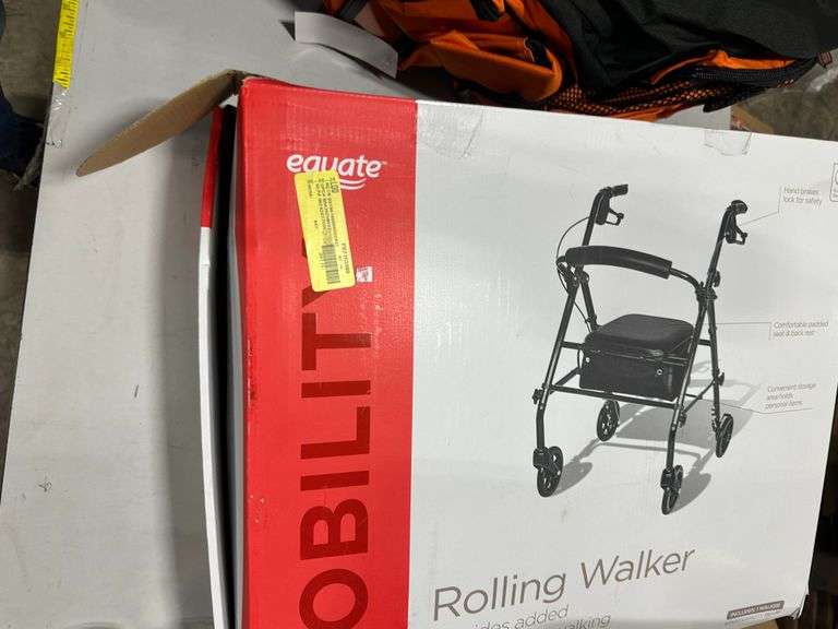 Equate Rolling Walker for Seniors, Rollator with Seat and Wheels ...