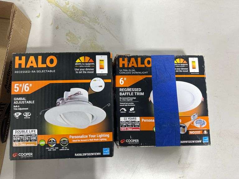 HALO RA 5/6 in. Integrated LED Recessed Light Trim +HLCE 6 in. LED ...