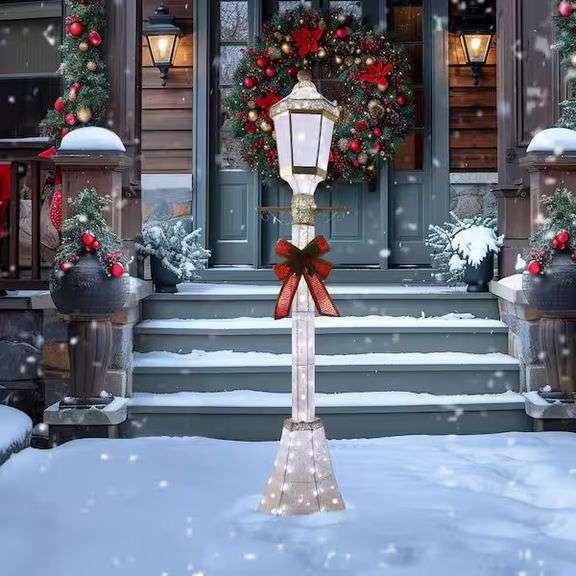 VEIKOUS 6 ft. 3D Post Light Outdoor Christmas Holiday Yard Decoration ...