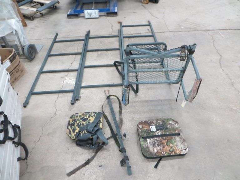 Tree Stand w/ 2 Ladder Extensions - Lambrecht Auction, Inc.