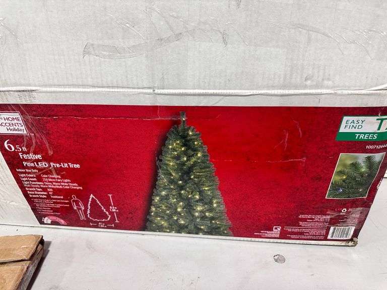 Home Accents Holiday 6.5 ft. Pre-Lit LED Festive Pine Artificial ...