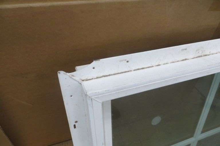 Stationary Vinyl Window w/ Grid 22"x23.5" - Lambrecht Auction, Inc.
