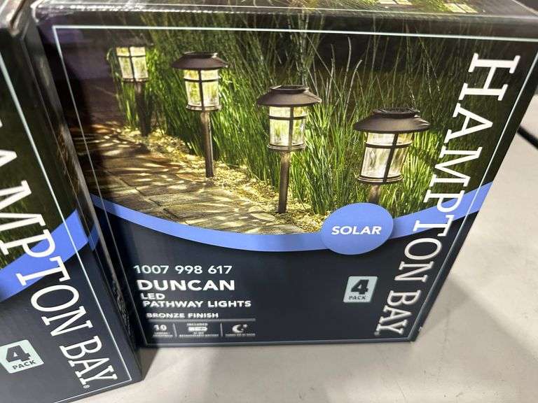 Hampton Bay Duncan 10 Lumen Bronze LED Outdoor Solar Path Light with ...