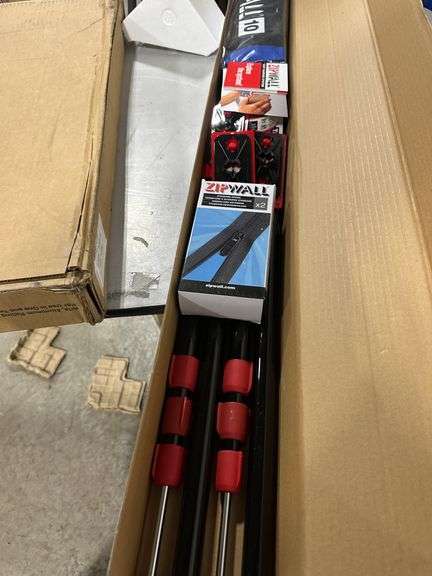ZipWall ZP4 Contains 4 10 ft. Steel Spring Loaded Poles 4-Heads, 4 ...