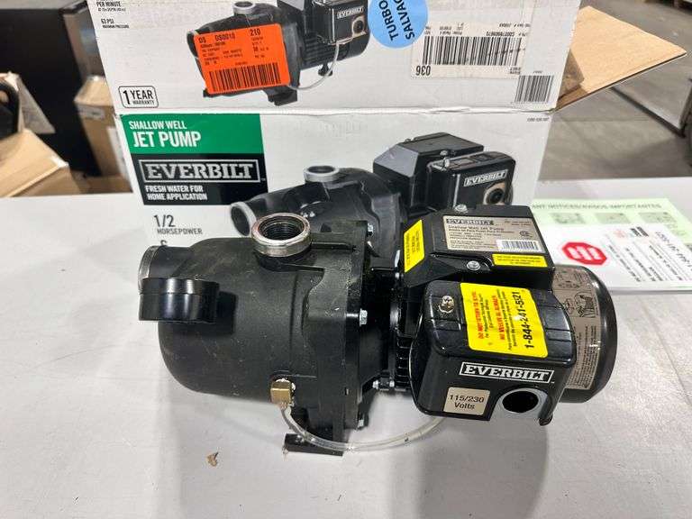 Everbilt 1/2 HP Shallow Well Jet Pump - Lambrecht Auction, Inc.