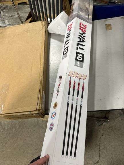 ZipWall ZP4 Contains 4 10 ft. Steel Spring Loaded Poles 4-Heads, 4 ...