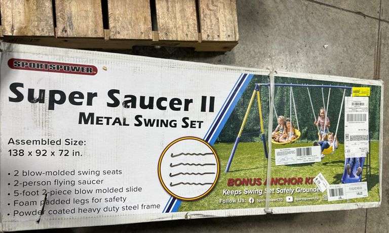 Sportspower Super Saucer II Metal Swing Set - Lambrecht Auction, Inc.