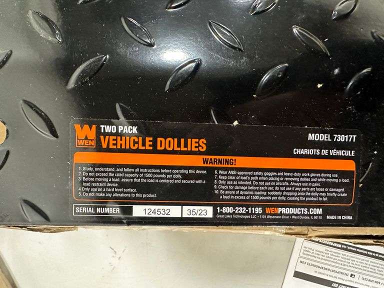 WEN 73017T 3000-Pound Capacity Vehicle Dollies With Brakes - Lambrecht ...