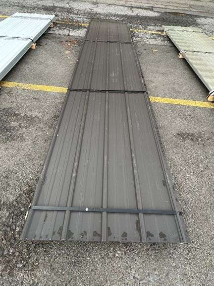 Textured Bronze Corrugated Metal Panel 3'x16' - Lambrecht Auction, Inc.